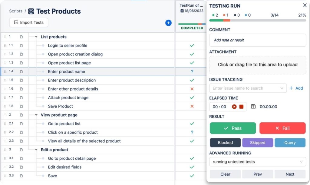 Test Script - AgileTest | Test Management for Jira