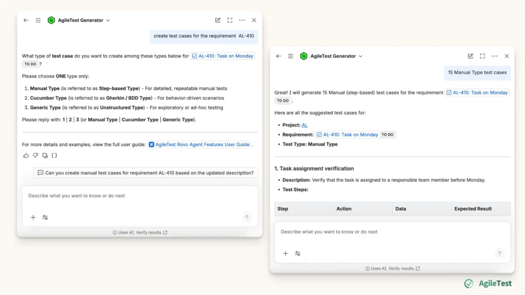 AgileTest Generator: Preparing Test Cases Through Conversations