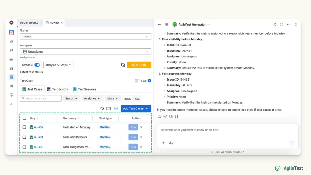 AgileTest Generator: Preparing Test Cases Through Conversations